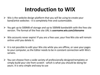 Wix tutorial | PPTX