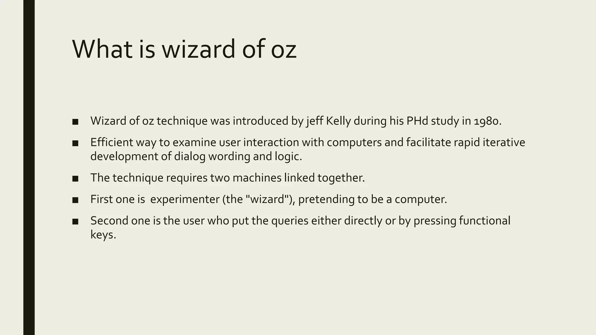 Wizard of oz hci presentation | PPTX