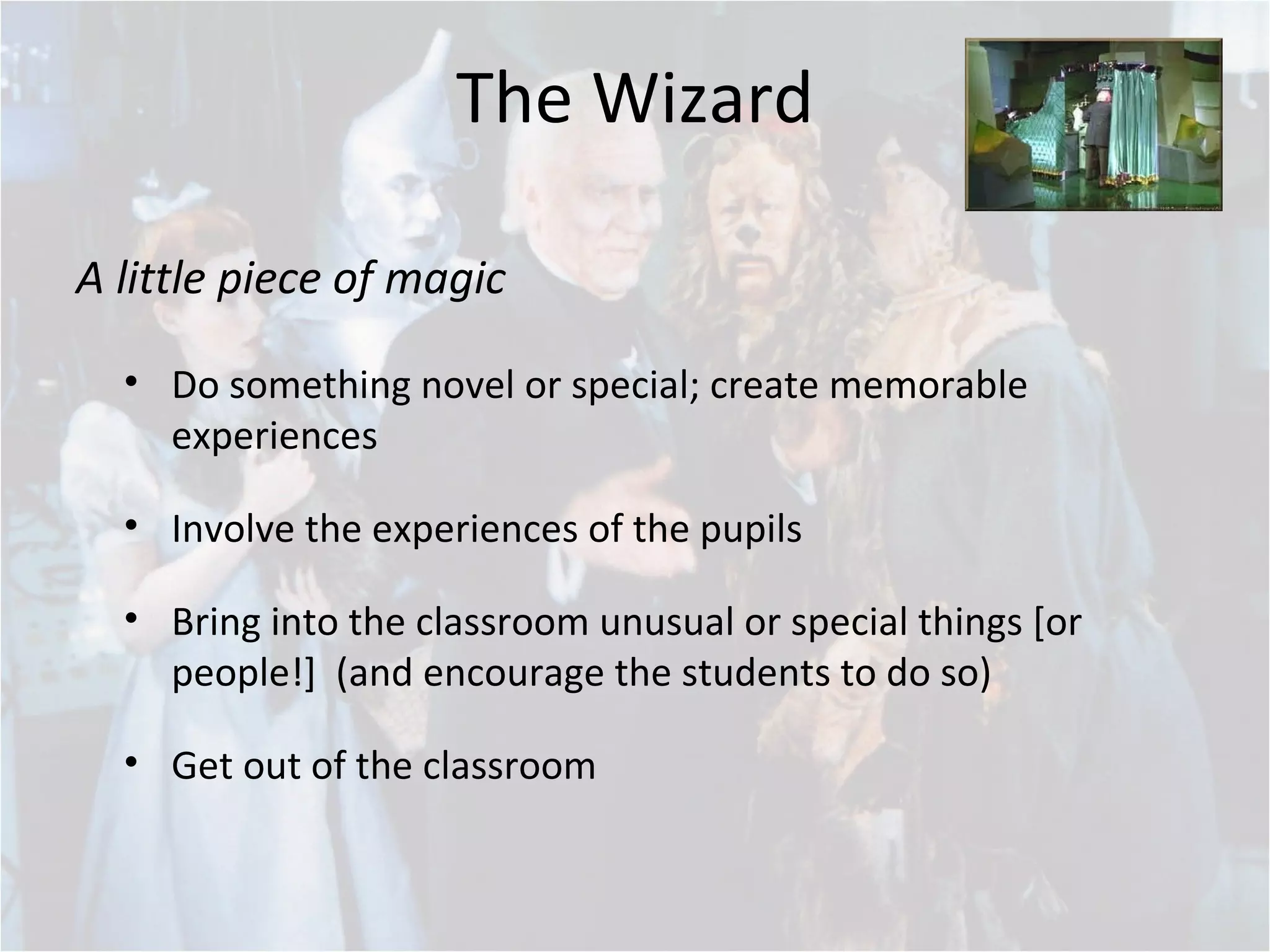 The Wizard of Oz model of the outstanding teacher | PPT