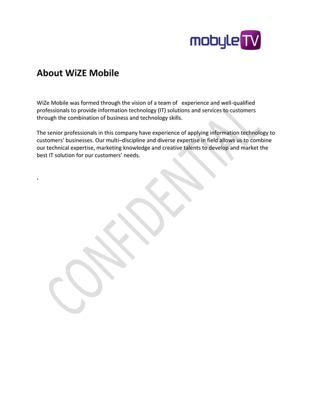 WiZE Mobile Company Profile | PDF