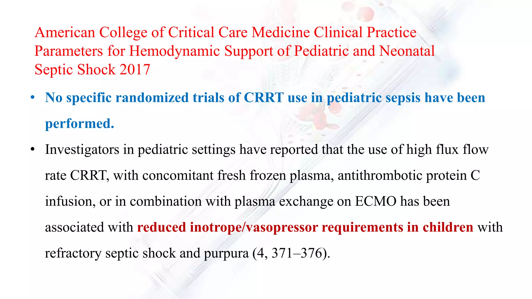 CRRT TRONG SỐC NHIỄM TRÙNG | PPTX