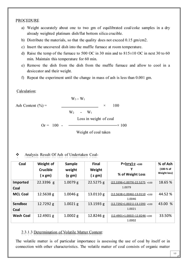 Up-gradtion of Coal By Blending Method | DOCX | Chemistry | Science