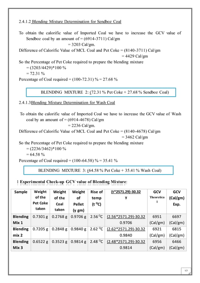 Up-gradtion of Coal By Blending Method | DOCX | Chemistry | Science