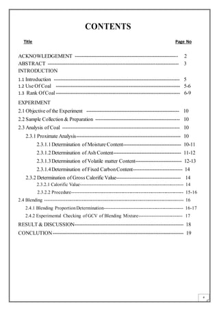 Up-gradtion of Coal By Blending Method | DOCX