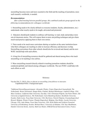 Wjec 3, 2b, storytelling syndicate report | PDF