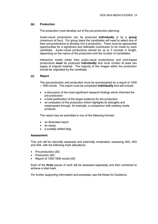 WJEC Media Studies - Specification MS2 | PDF | Video Production ...
