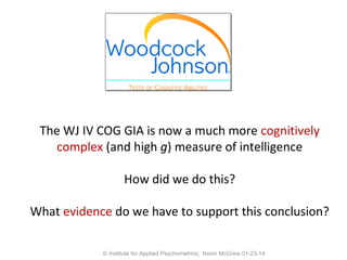 Overview of the WJ IV Cognitive Battery: GIA and CHC Clusters | PPT