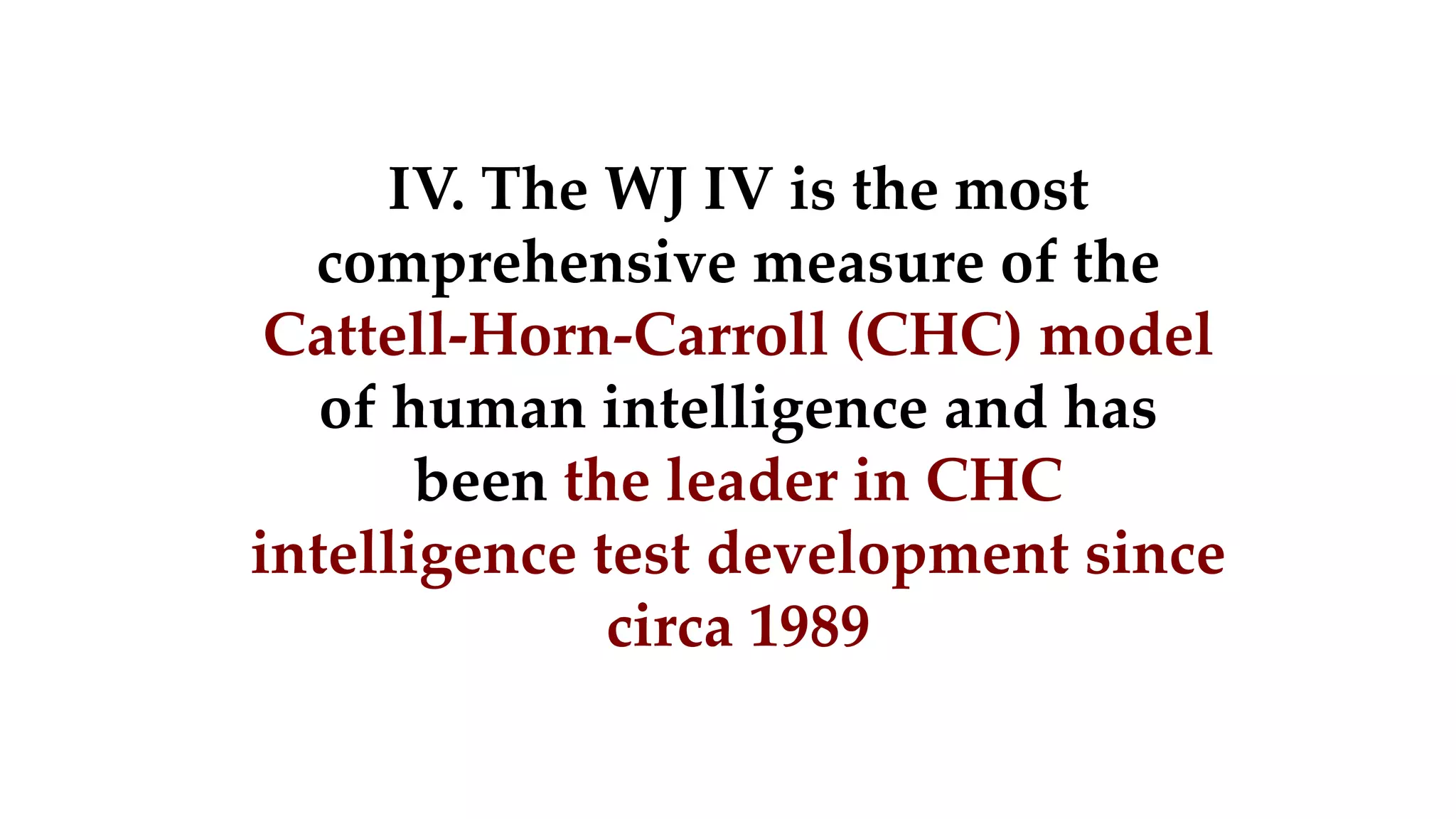 The WJ IV Cognitive GIA in iintellectual disability (ID) assessment | PPTX
