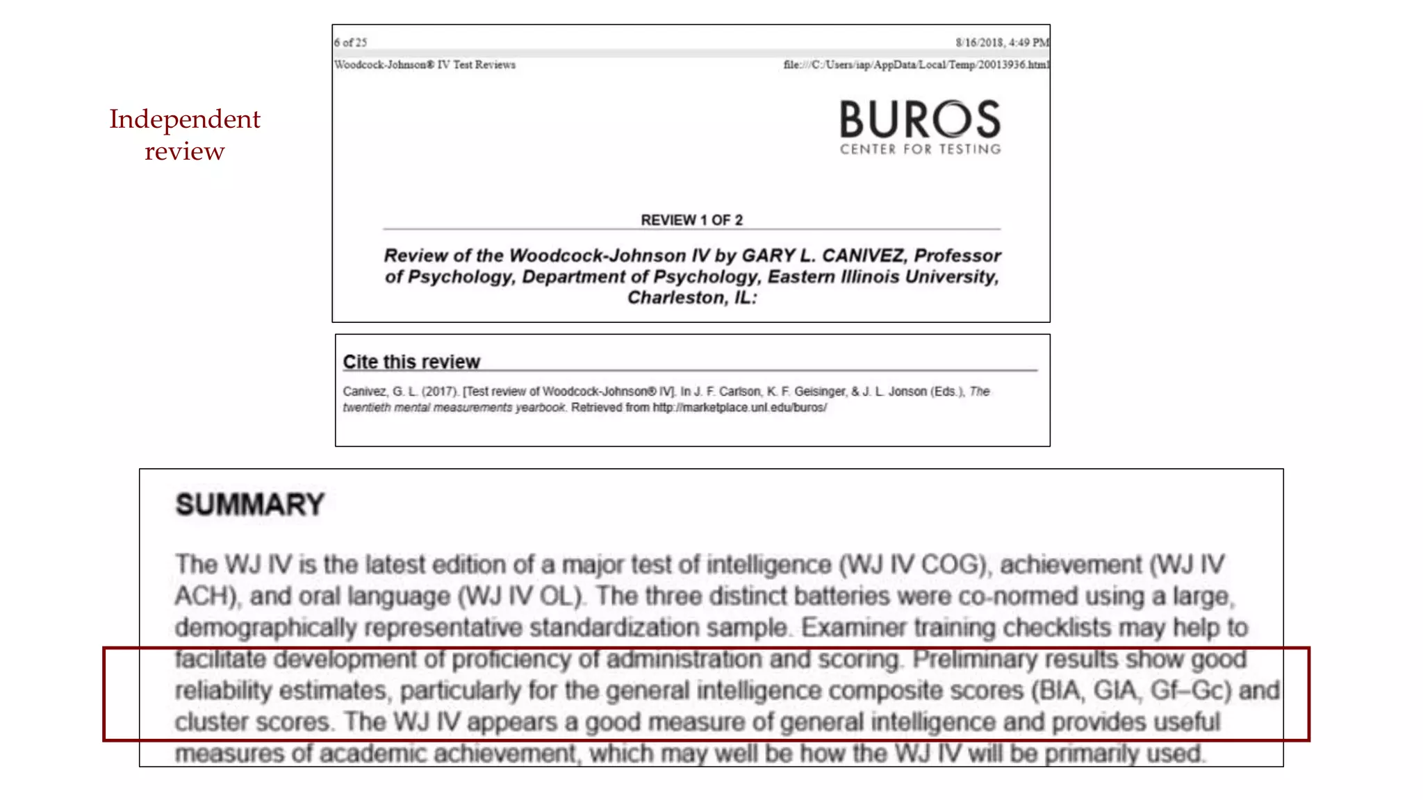 The WJ IV Cognitive GIA in iintellectual disability (ID) assessment | PPTX