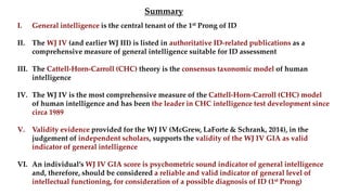 The WJ IV Cognitive GIA in iintellectual disability (ID) assessment | PPTX