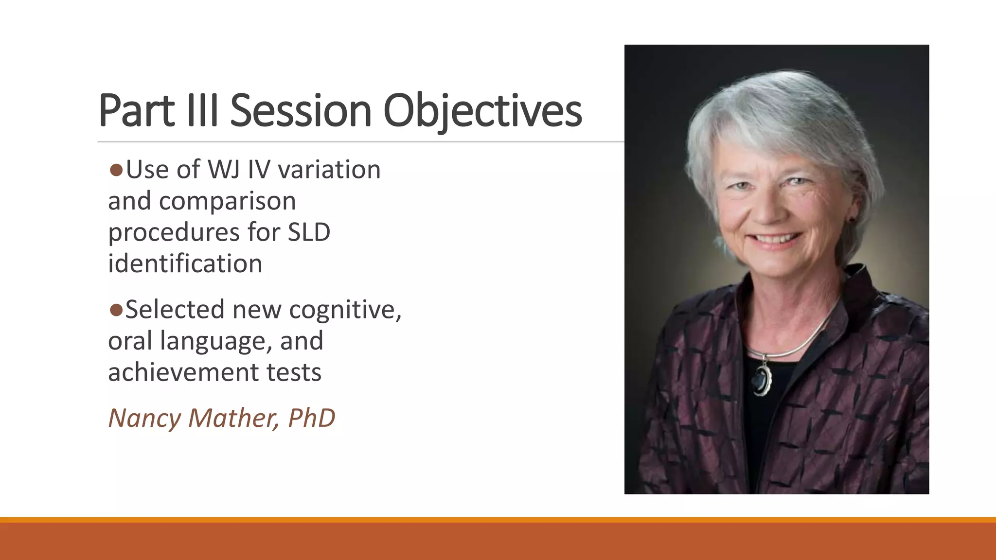 WJ IV NASP 2014 workshop: Intro and overview by Dr. Fred Schrank | PPTX