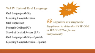 WJ IV NASP 2014 workshop: Intro and overview by Dr. Fred Schrank | PPTX