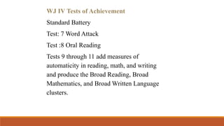 WJ IV NASP 2014 workshop: Intro and overview by Dr. Fred Schrank | PPTX
