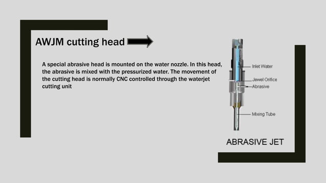 Water jet machining and Abrasive water jet machining | PPTX