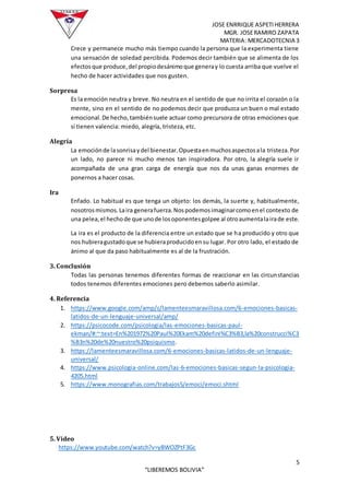 Las 6 emociones básicas | DOCX