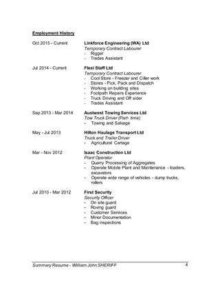 WJ Sheriff - Resume 2017 | DOCX