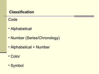 imr504 classification and filing system week 1 | PPT