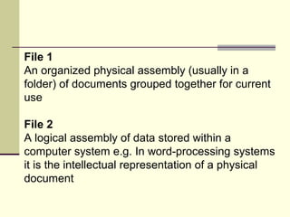 imr504 classification and filing system week 1 | PPT
