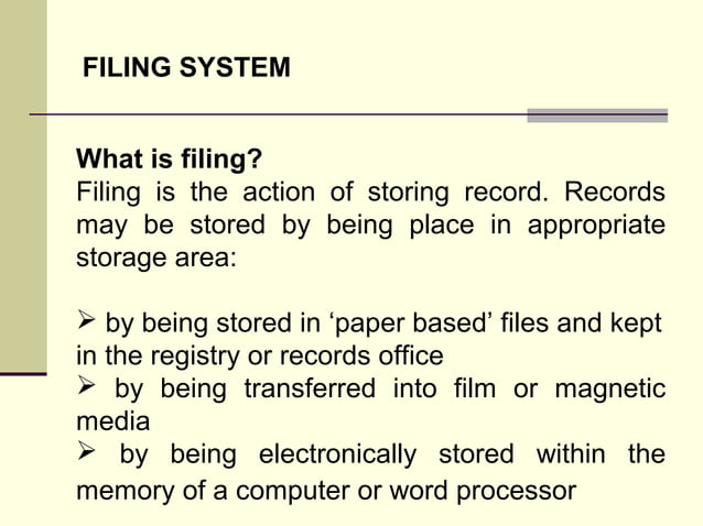 imr504 classification and filing system week 1 | PPT