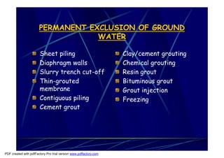Wk 1 2_substructure_dewatering | PDF