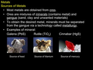 Wk14 CL1823 Chemistry of metals I | PPT