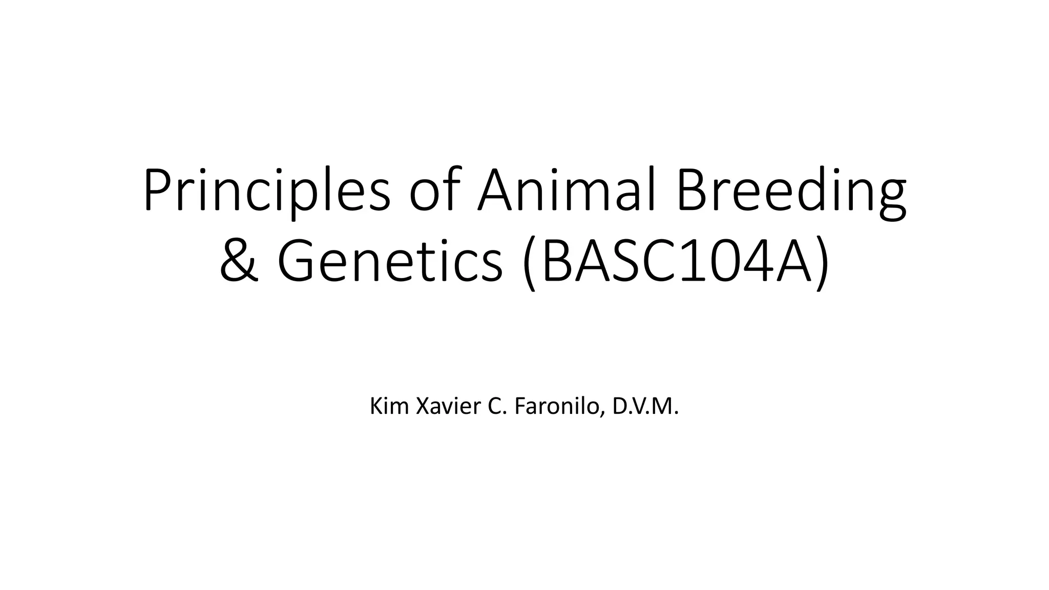 Terminologies, taxonomy, Animal breeding and genetics | PDF