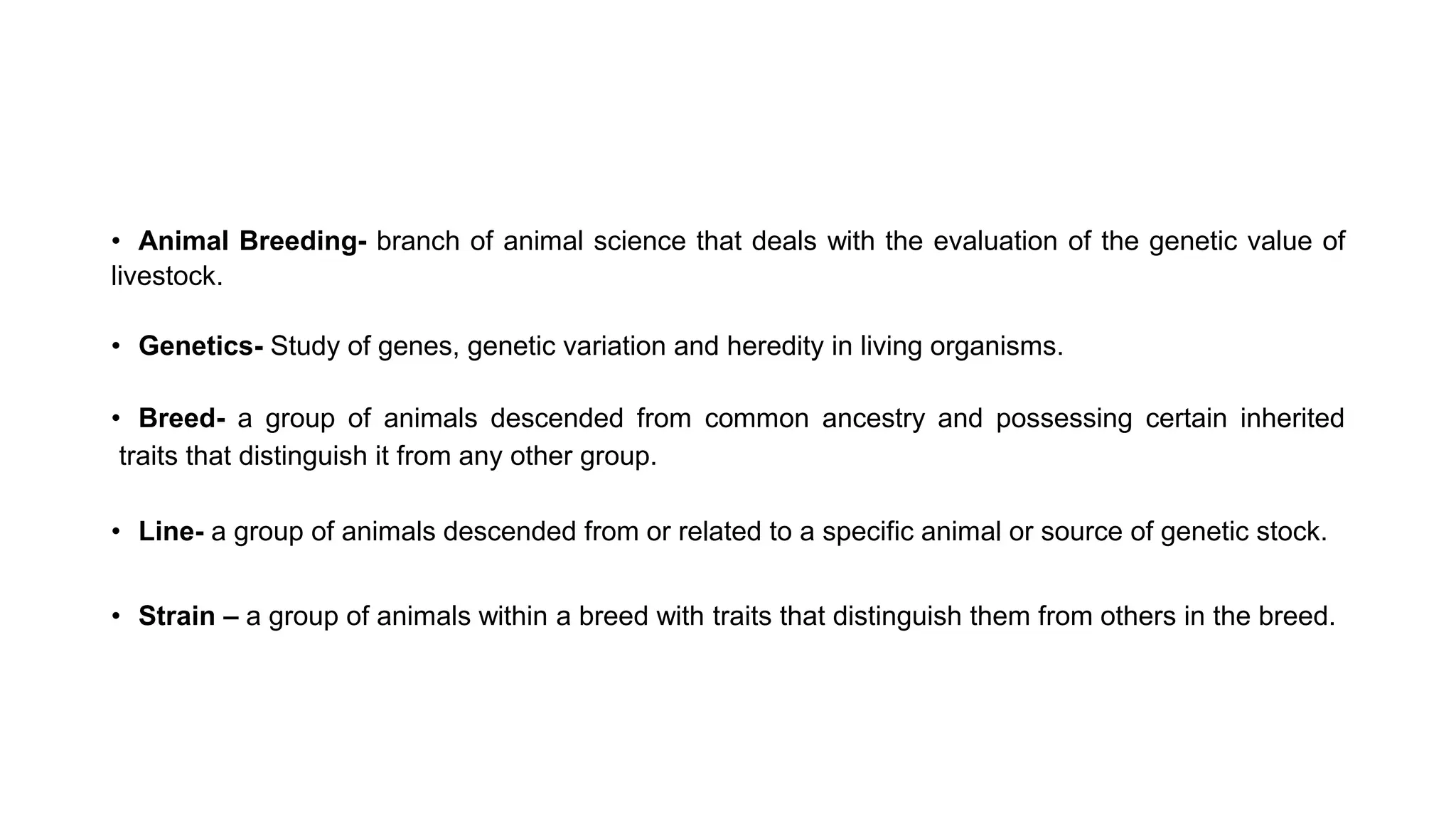 Terminologies, taxonomy, Animal breeding and genetics | PDF