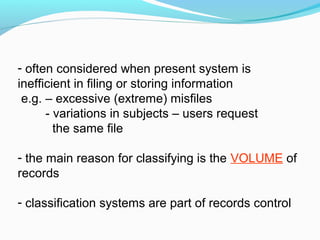 imr504 classification and filing system week 2 | PPT