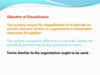 imr504 classification and filing system week 2 | PPT
