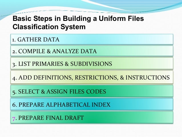 imr504 classification and filing system week 2