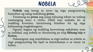 WK 2.1 - NOBELA.pptx sa mga Filipino sa pag-aaral ng nobela | PPTX