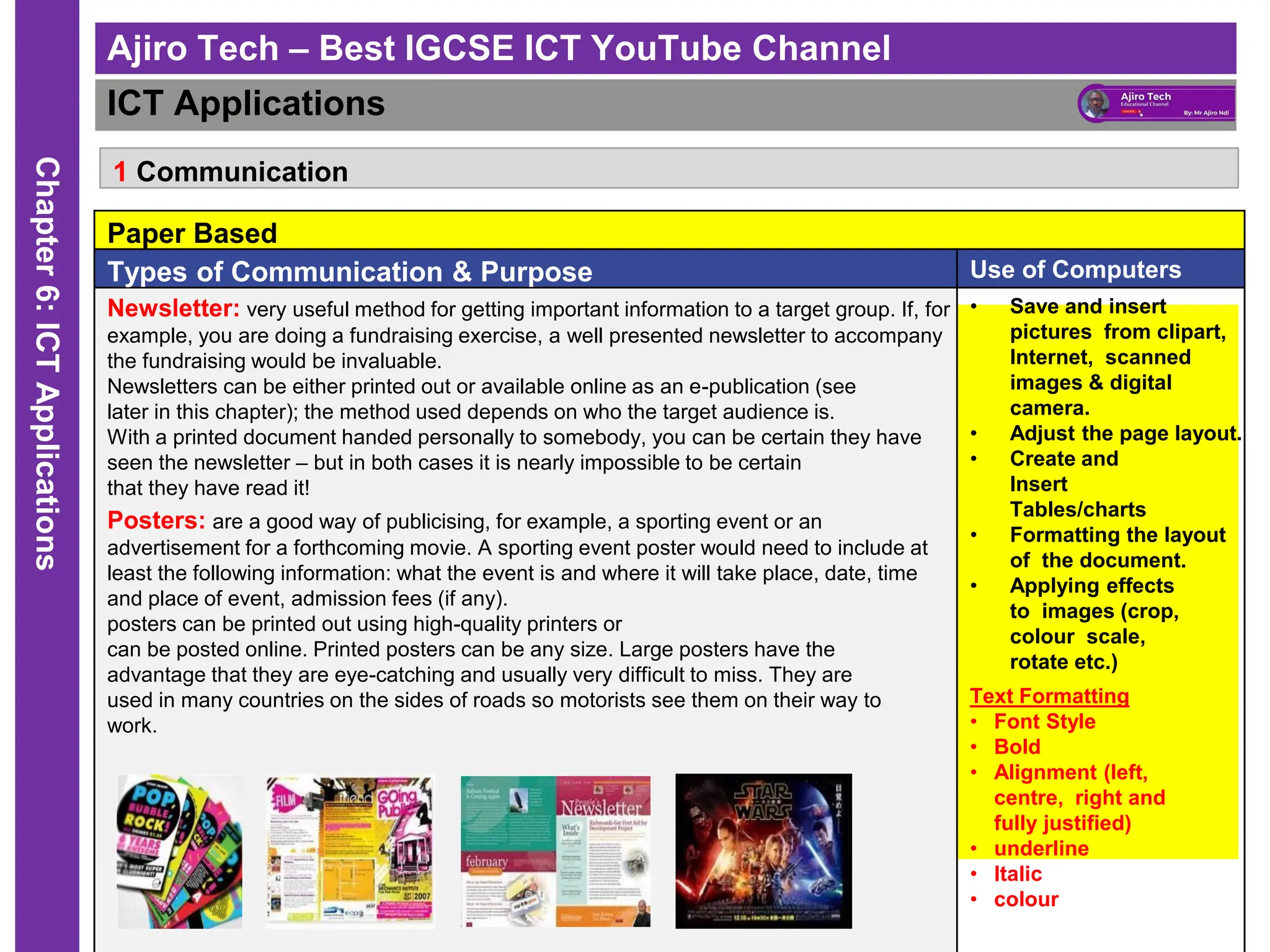 IGCSE ICT - ICT Applications - Ajiro Tech - Part 1 | PDF