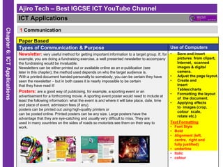 IGCSE ICT - ICT Applications - Ajiro Tech - Part 1 | PDF | Desktop Publishing | Computer ...