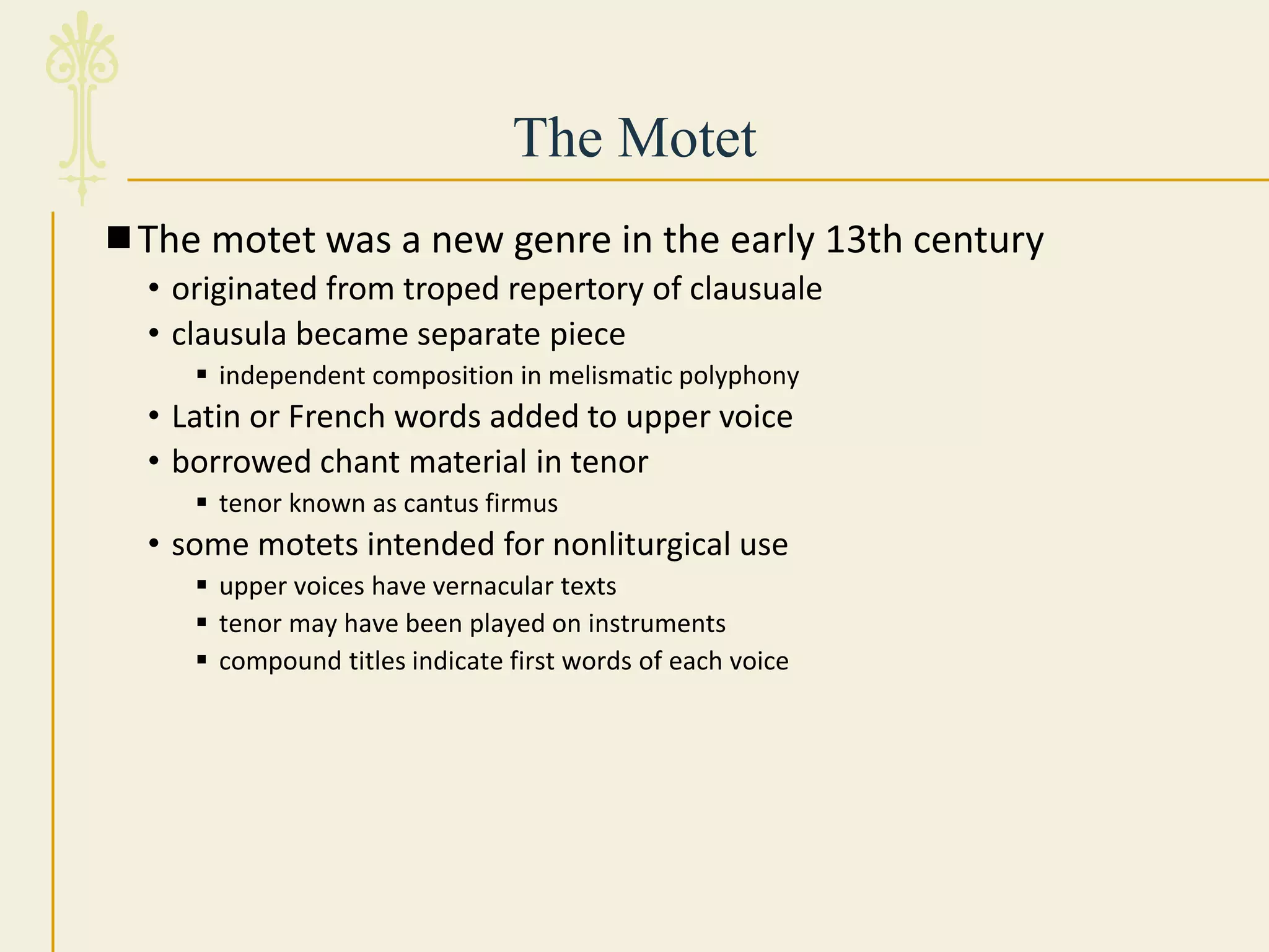 WK 2/3 - Medieval polyphony, pilgrimage, & 14th century France & Italy ...