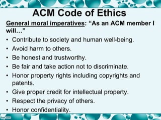 professional ethics | PPT | Computing | Technology & Computing