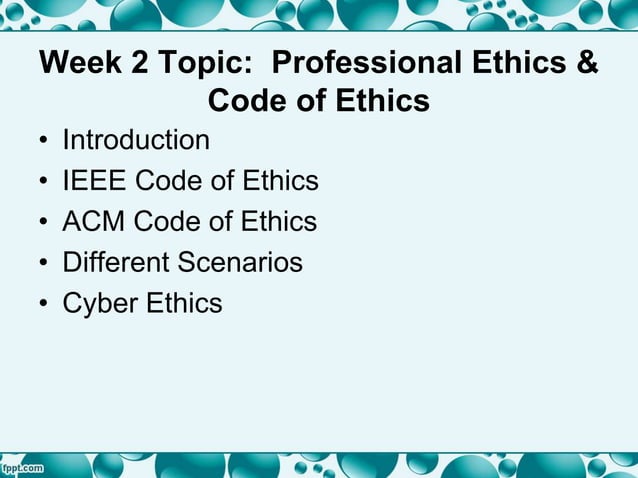 professional ethics | PPT | Computing | Technology & Computing