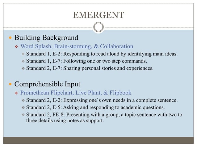 SIOP Lesson Plan Meets ELP Proficiency Levels | PPT