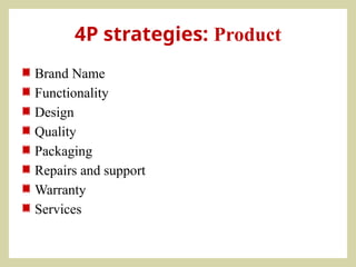 Marketing management Segmentation Targeting Position and 4 P strategies | PPT
