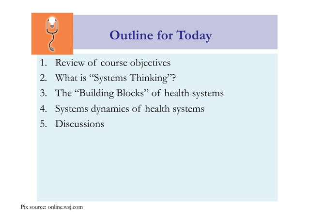 Systems Thinking & The Building Blocks of Health Systems | PDF