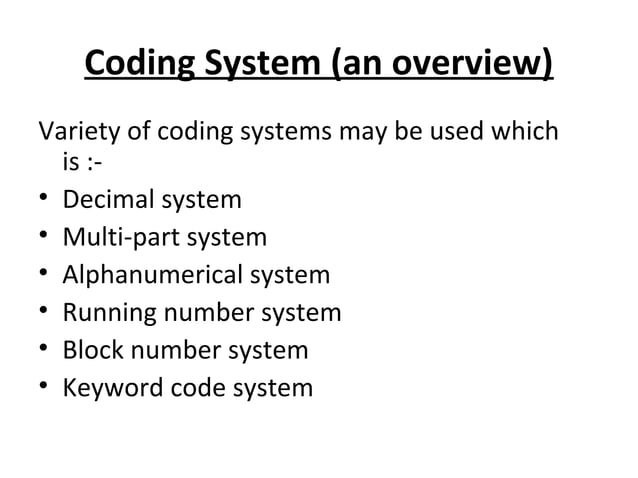 imr504 classification and filing system week 3 | PPT | Operating ...