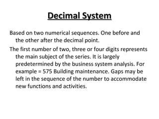 imr504 classification and filing system week 3 | PPT