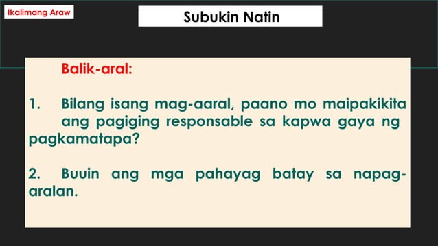 WK3-DAYS 1-5 PAGIGING MATAPAT.pptxppppp | PPTX