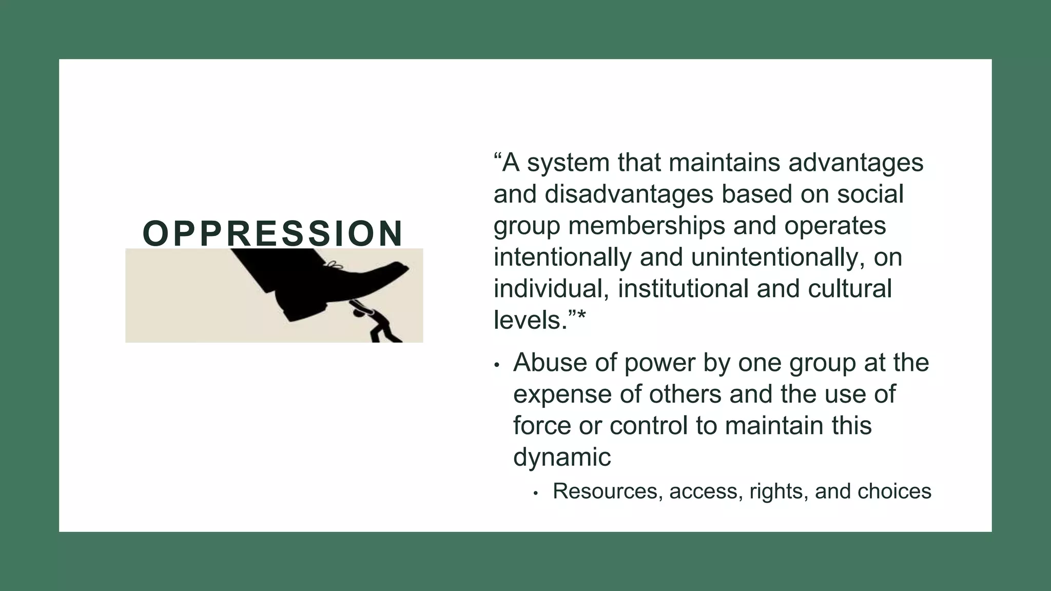 Week 3 Oppression & AMP; Microaggression | PPTX