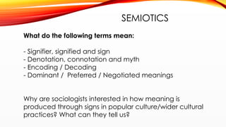 Week 3 Semiotics and culture Seminar slides | PPT