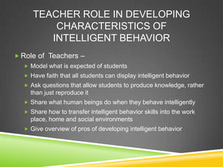 Characteristics of Intelligent Behavior | PPT