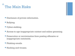risks associated with using social Media | PPT