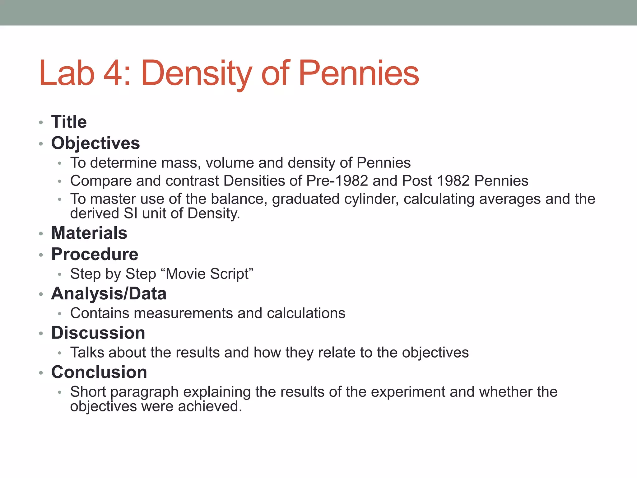Wk5 lab 4 density of pennies | PPTX