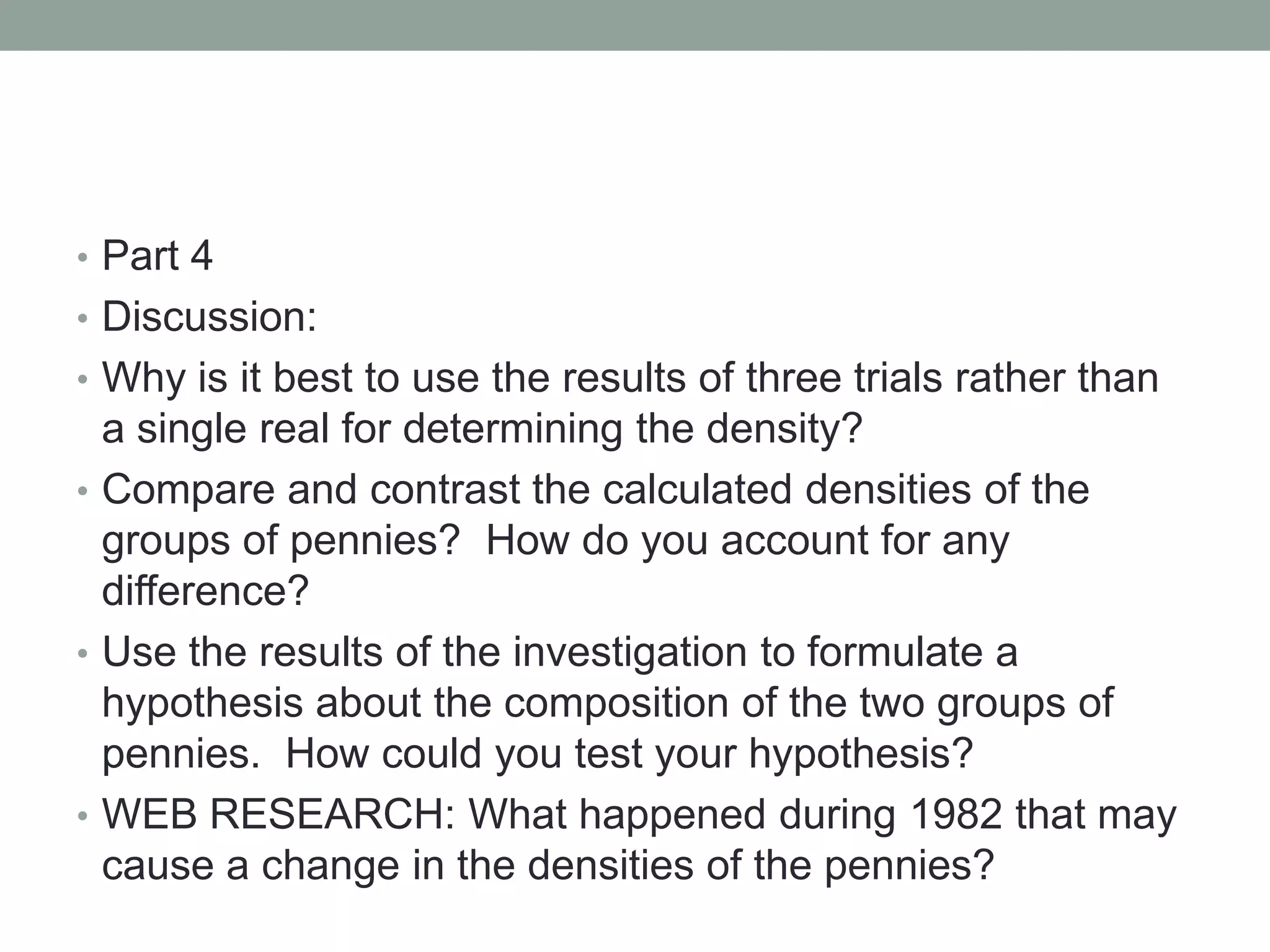 Wk5 lab 4 density of pennies | PPT