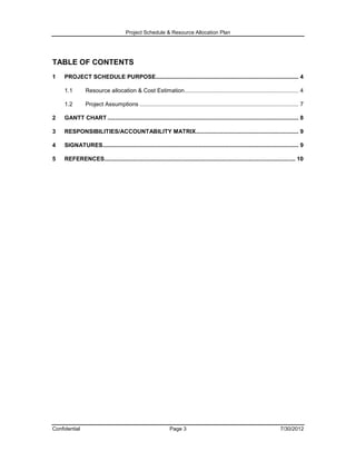 Project Management Project Assignment - Project Schedule & Resource ...