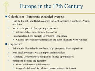 Wk 6 the long 17th c entury, vocal music of the early baroque ...